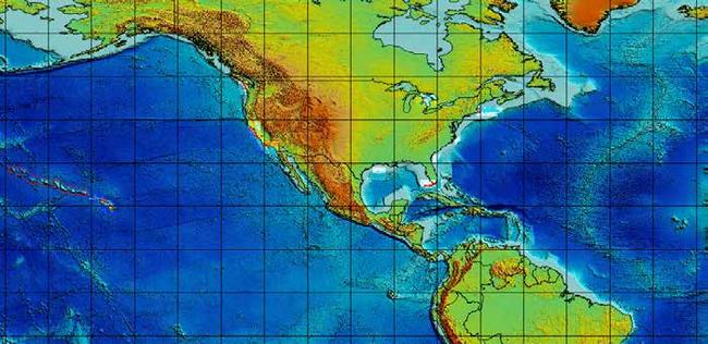 World bathymetry map
